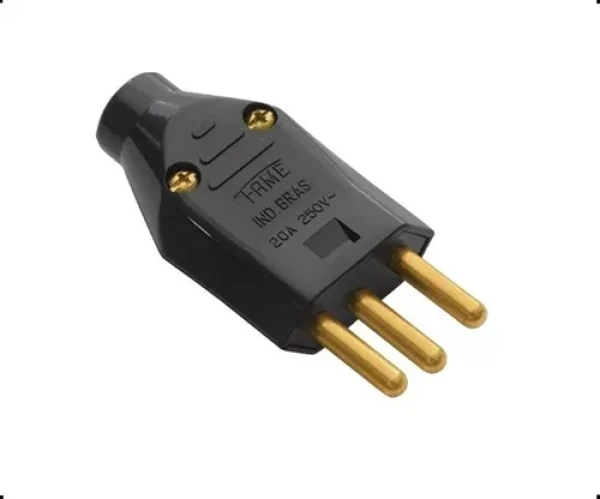 Plug Macho 2p+t 20a Preto 2143 - Fame - Plamacol